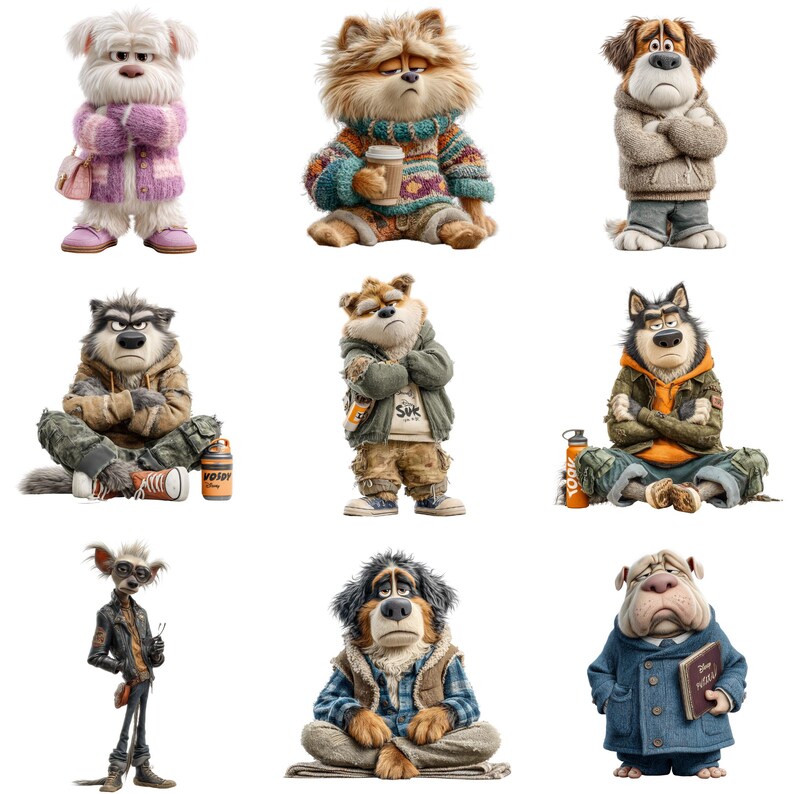 Funny Judgy Dogs Clipart, Cartoon Dog Expressions, Judgmental Dogs PNG ...