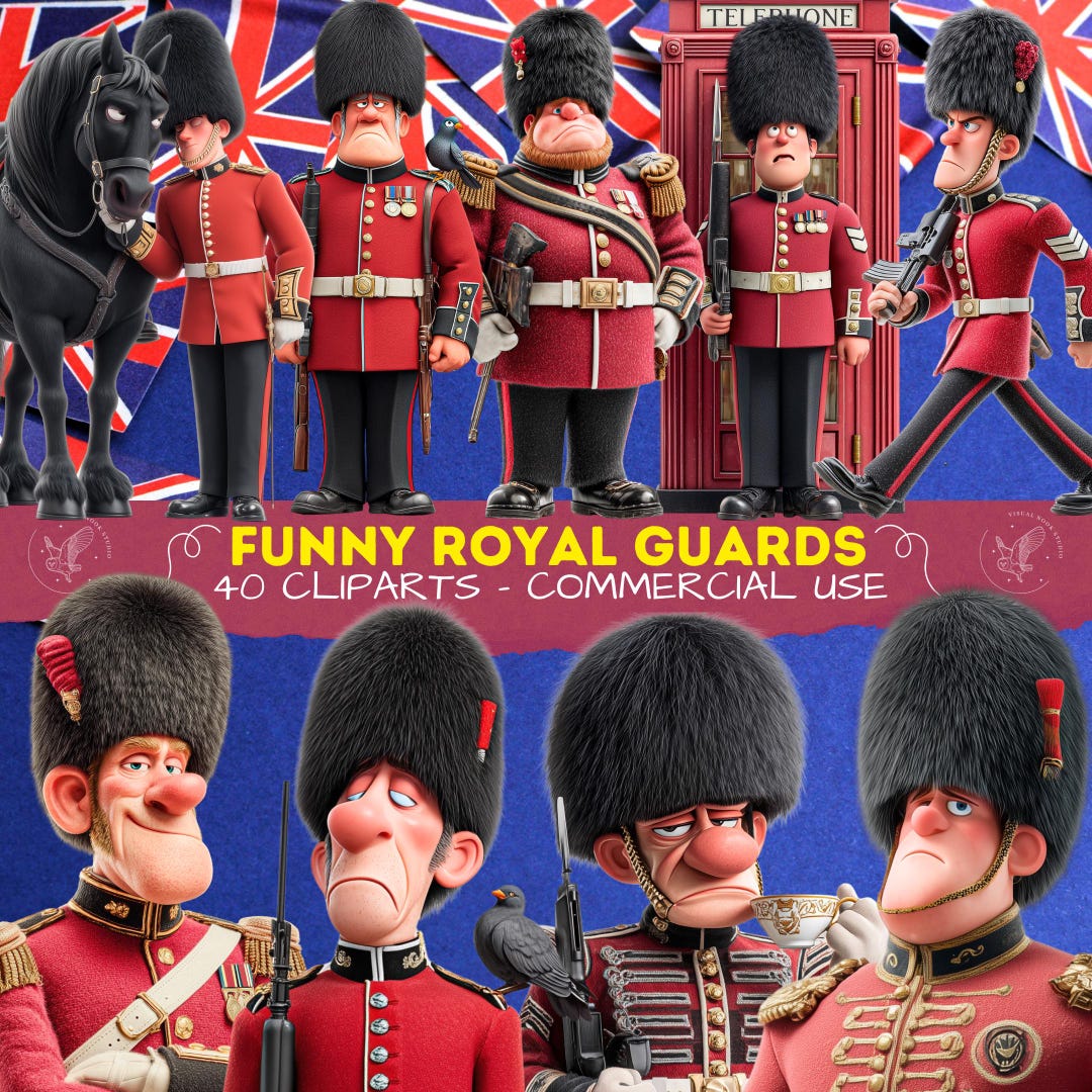 40 Funny British Royal Guards Clipart, Cartoon King’s Guard Characters ...