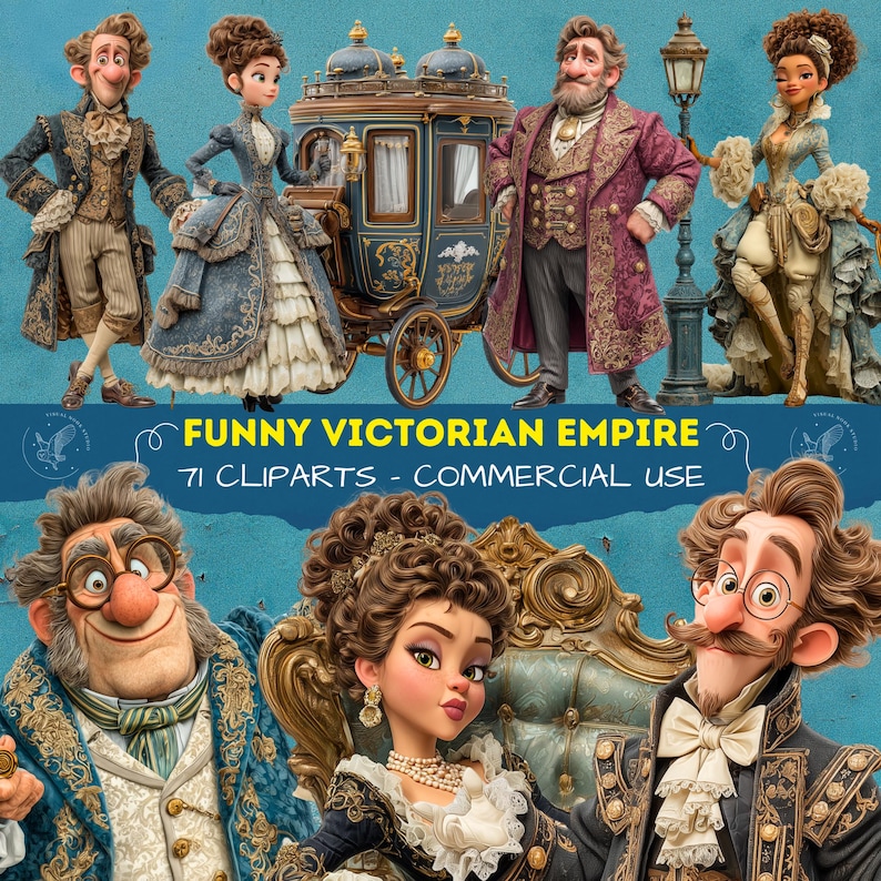 71 Funny Victorian Empire Characters Clipart - Cartoon Baroque PNG ...