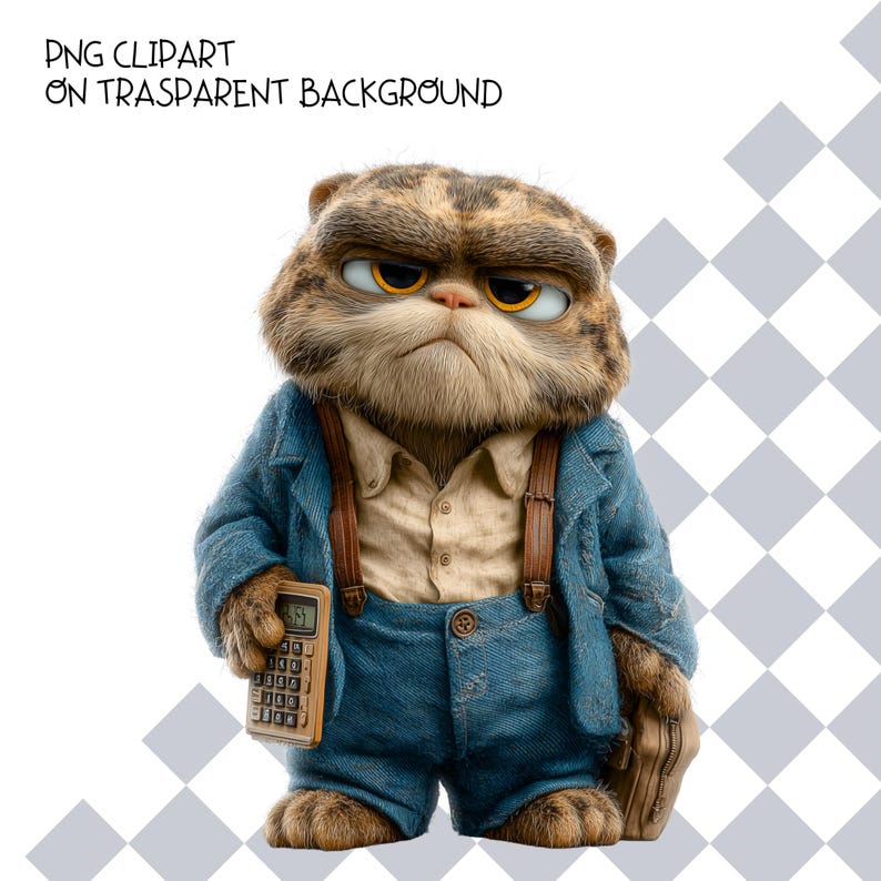 Grumpy Scottish Fold Cats Clipart, Cute Annoyed Cat Expressions, Funny ...