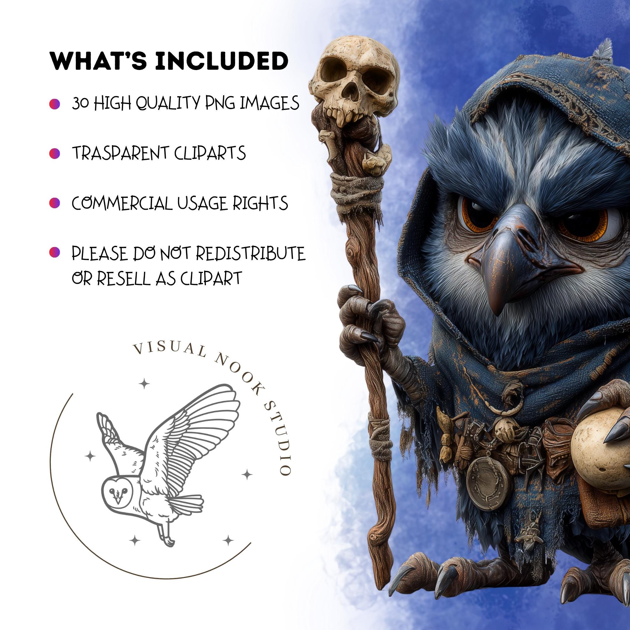 Magical Wizard Animal Clipart Set – Anthropomorphic Animal Wizards in ...