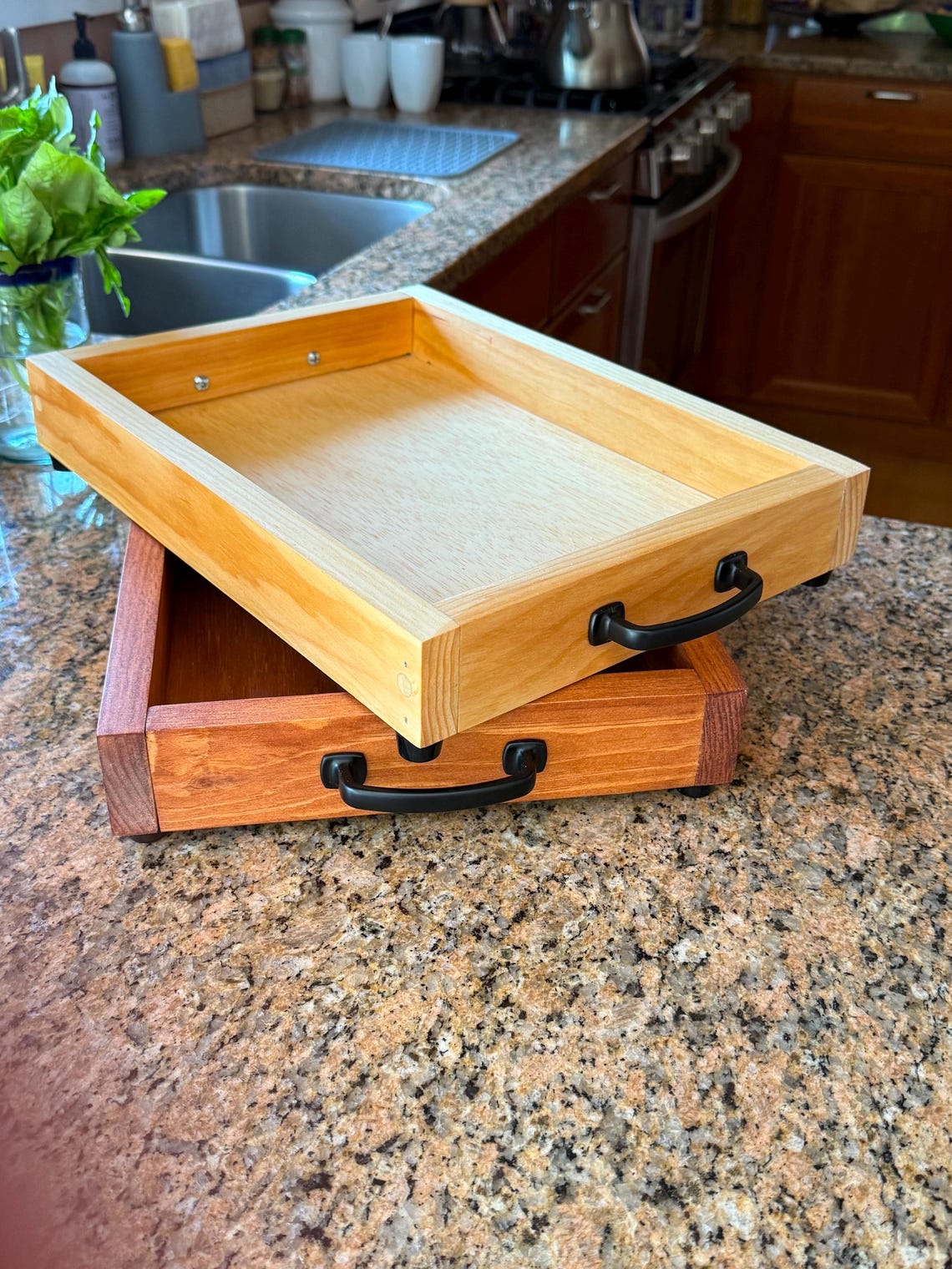 Wooden Foil Pan Holder With Handles: Farmhouse Buffet Server, Catering ...