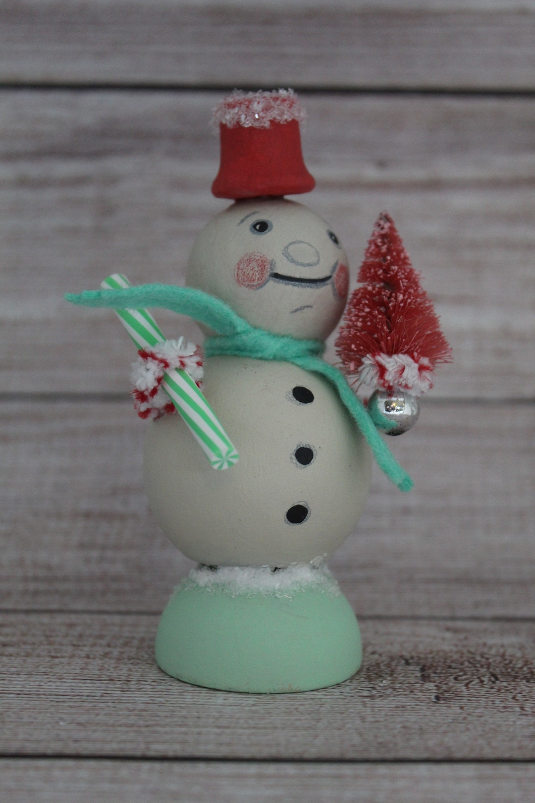 SNOWMAN COLLECTIBLE Folkart/sweet Shop Snowman Figurine/christmas ...