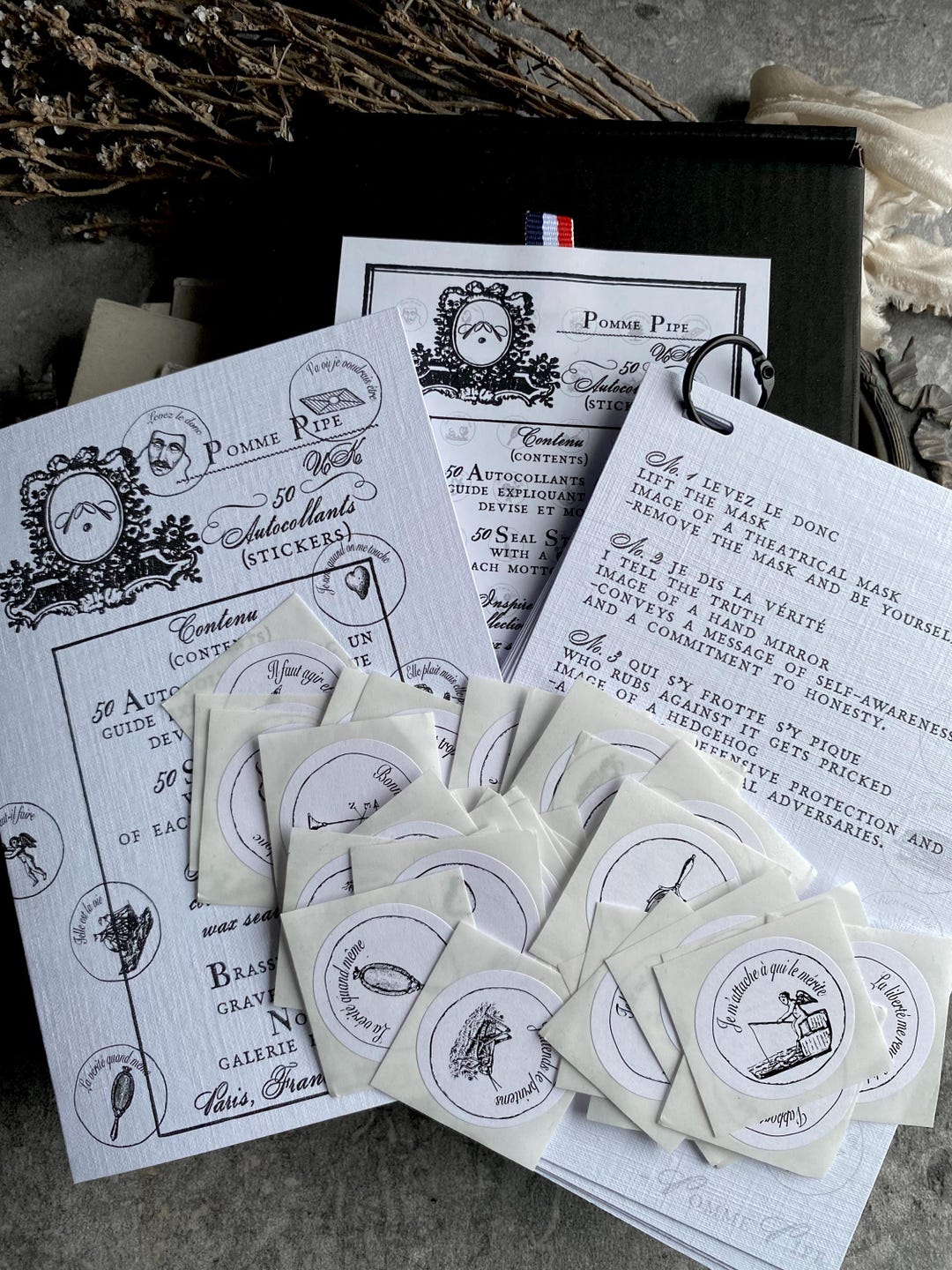 19th Century Wax Seal Inspired Stickers, French Stickers, Wax Seal ...