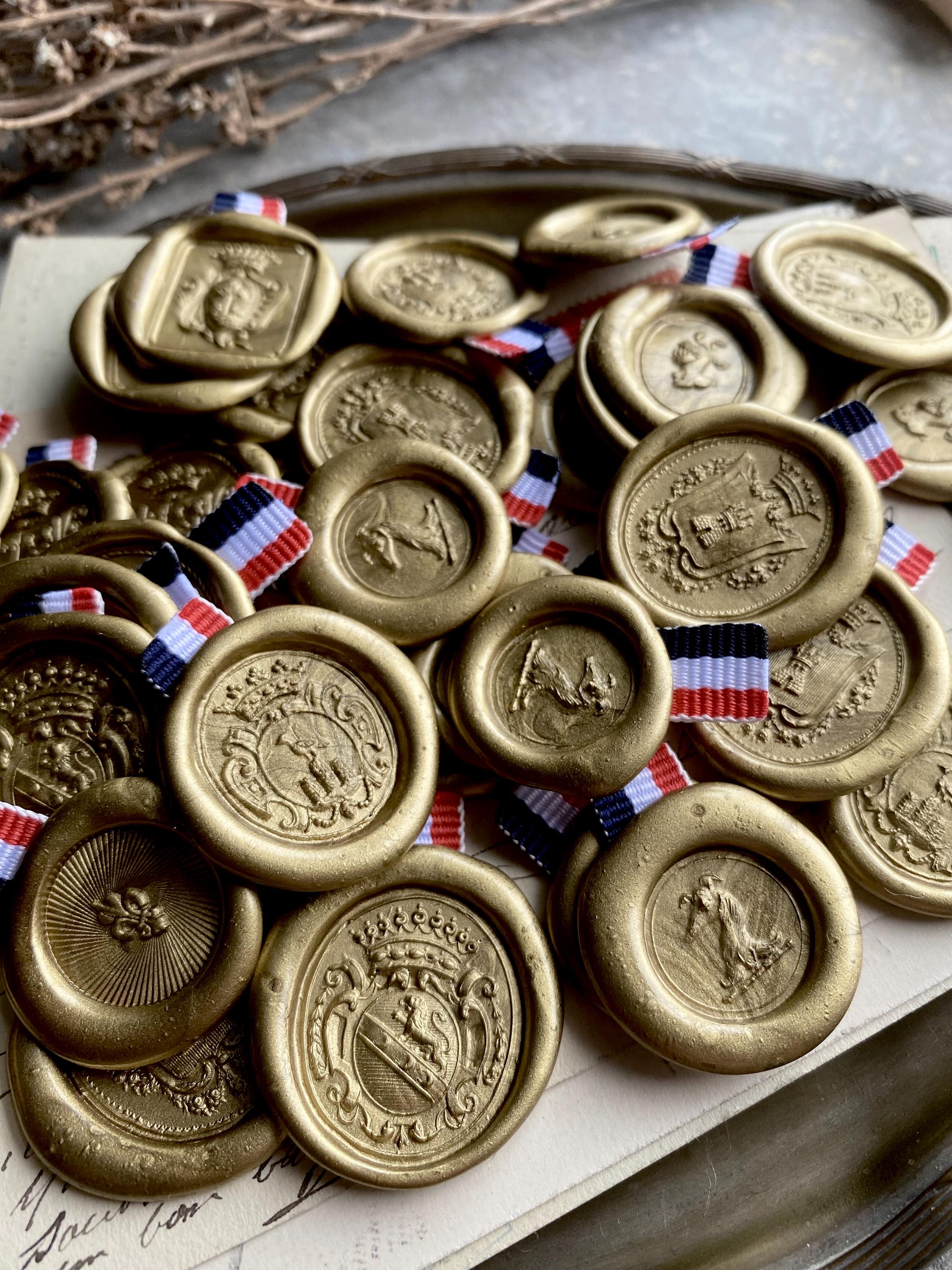 Wax Seals, Antique Wax Seals, Styled Shoot Props, French Wax Seals ...