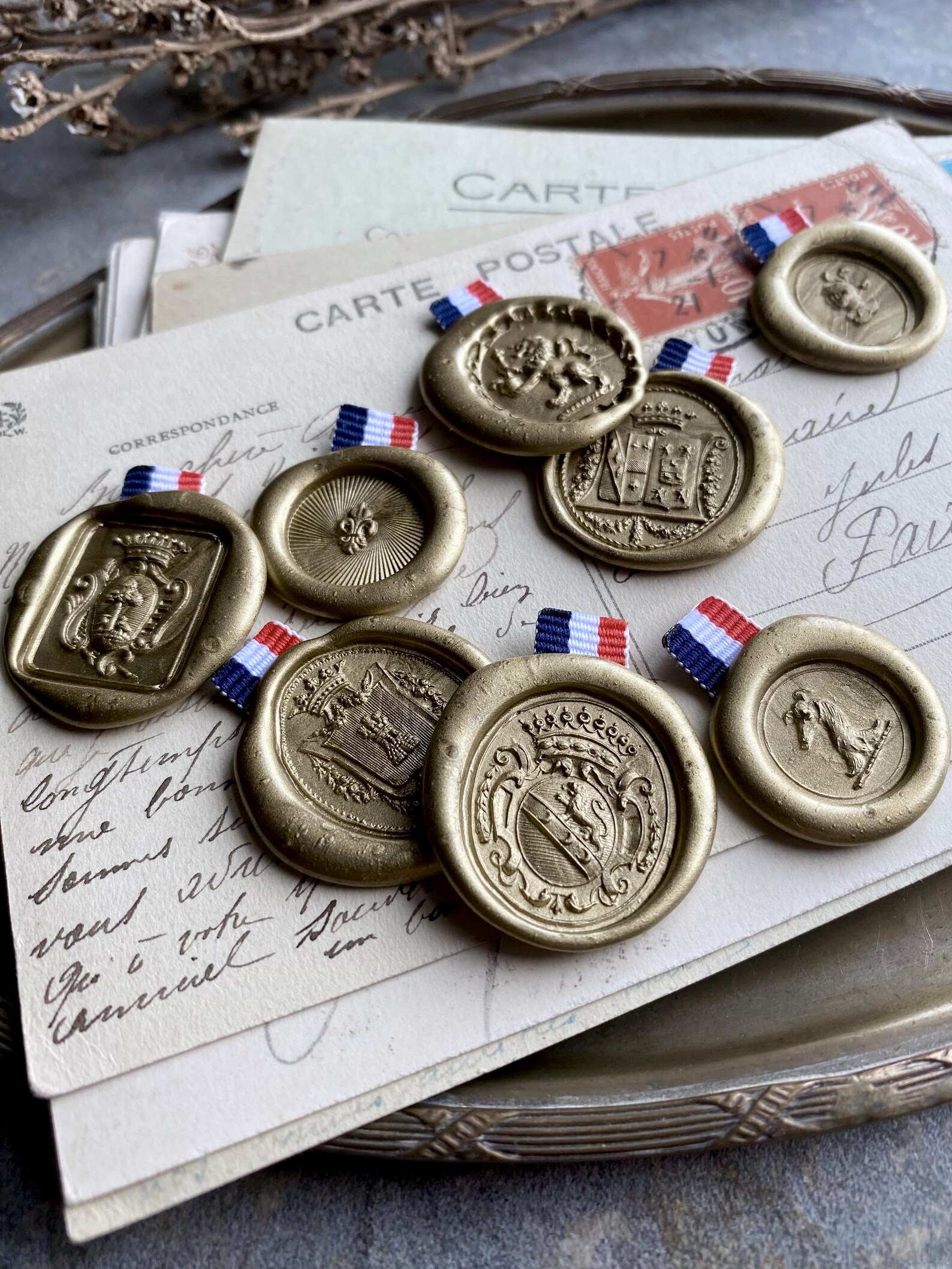 Wax Seals, Antique Wax Seals, Styled Shoot Props, French Wax Seals ...