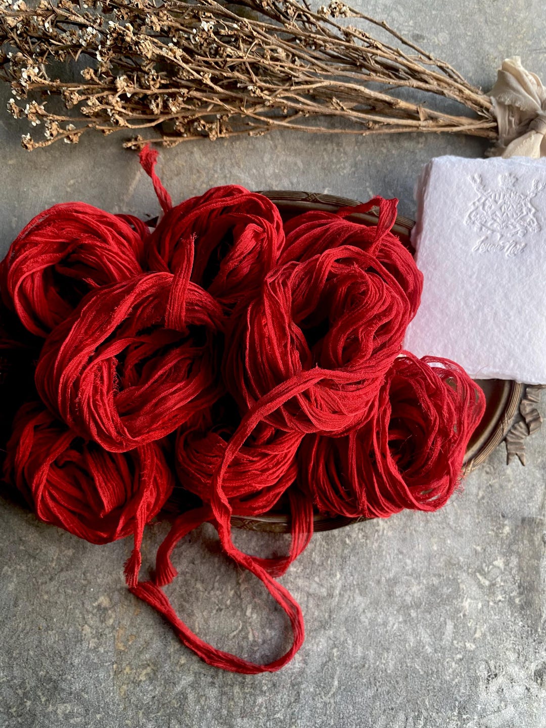 Red Silk Twine, Ruban De Soie Rouge, Gift Ribbon - Etsy