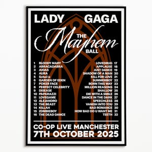 Lady Gaga Mayhem Ball Tour Poster - Etsy UK