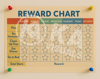 Kids Printable Reward Chart | Cute Behavior Tracker | Editable Weekly ...