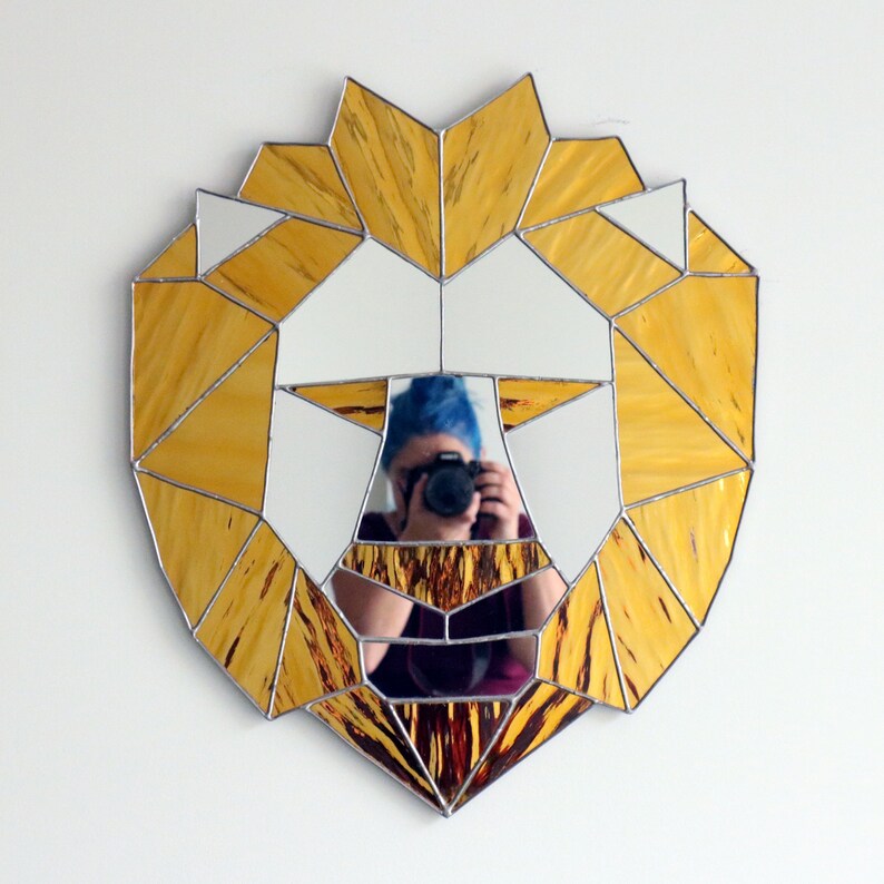 Lion Mirror Geometric Lion Mirror Modern Home Decor - Etsy Canada