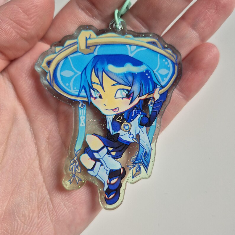 Genshin Impact Glitter Acrylic Keychain - Etsy UK