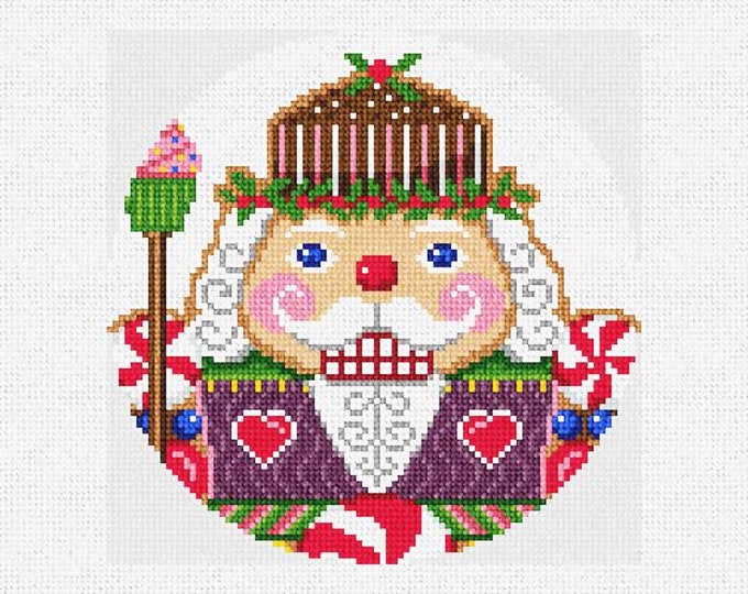 Hand Painted Needlepoint Canvas Gingerbread Man Wreath 18 Count 4 ...
