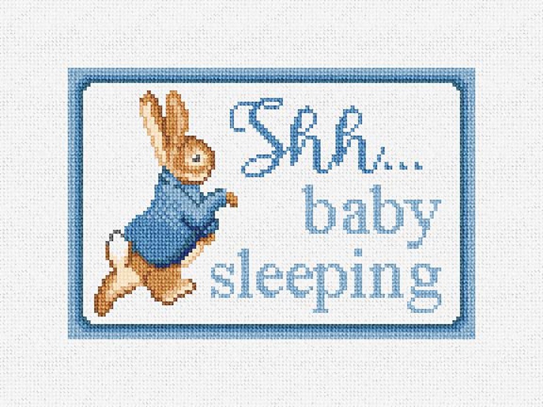 Peter Rabbit Needlepoint Door Hanger DIY Kit Baby Sleeping - Etsy