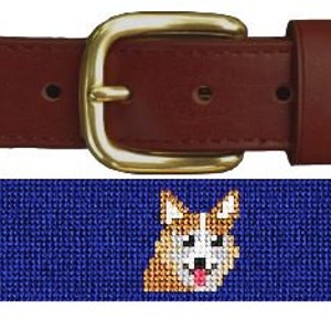 Welsh Corgi Needlepoint Belt Finished - Etsy