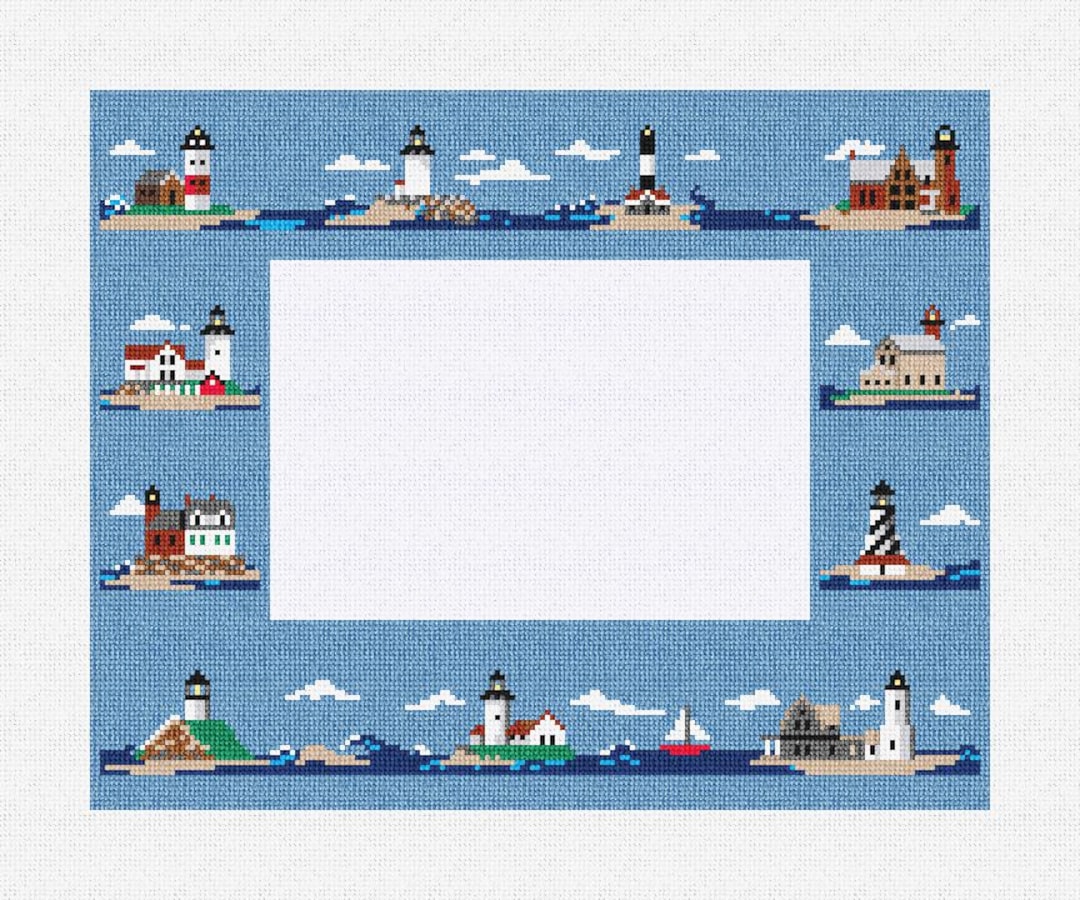 American Lighthouses Picture Frame Needlepoint Kit - Etsy