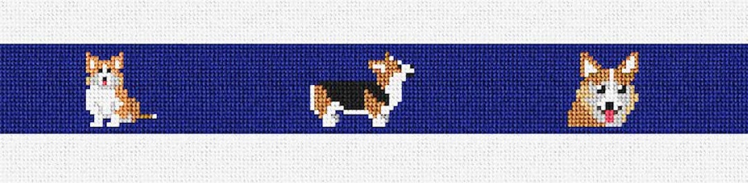 Welsh Corgi Needlepoint Belt DIY Kit - Etsy