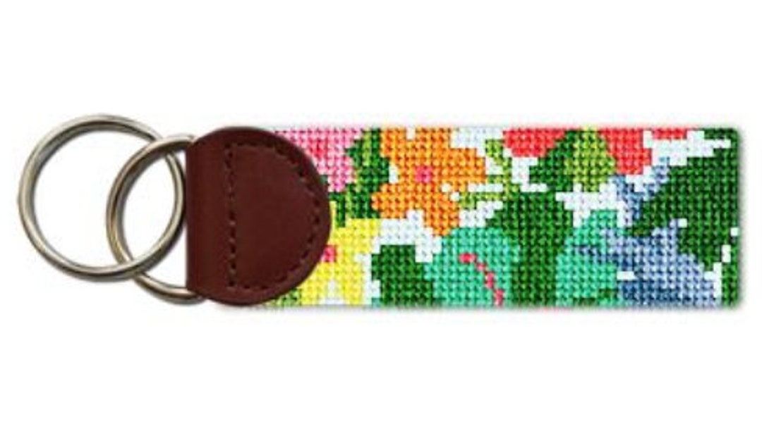 Fancy Floral Finished Needlepoint Key Fob - Etsy