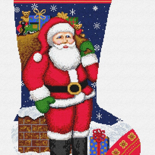Vintage Santa Needlepoint Christmas Stocking DIY Kit - Etsy