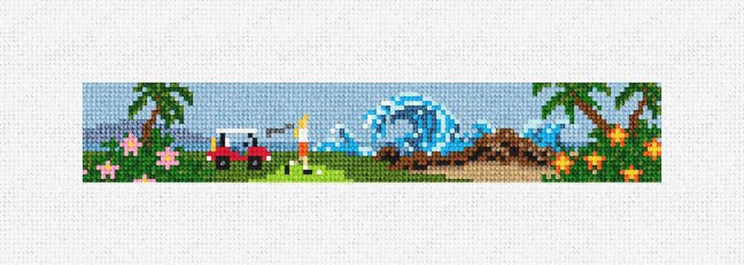 Island Golf Landscape Needlepoint Key Fob DIY Kit - Etsy