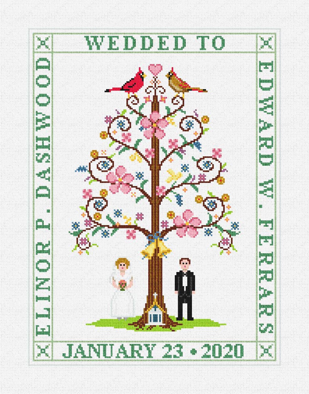 Needlepoint Wedding Sampler DIY Kit - Etsy
