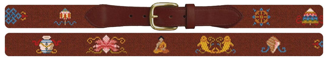 Buddhist Symbols Finished Needlepoint Belt - Etsy