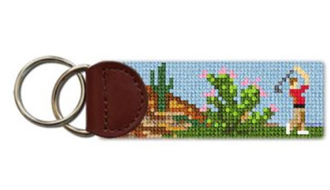Desert Golf Landscape Finished Needlepoint Key Fob - Etsy