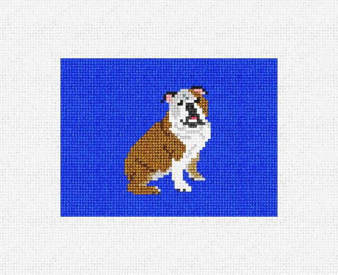 English Bulldog Needlepoint Card Wallet DIY Kit - Etsy