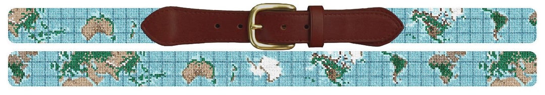 World Map Needlepoint Belt DIY Kit - Etsy