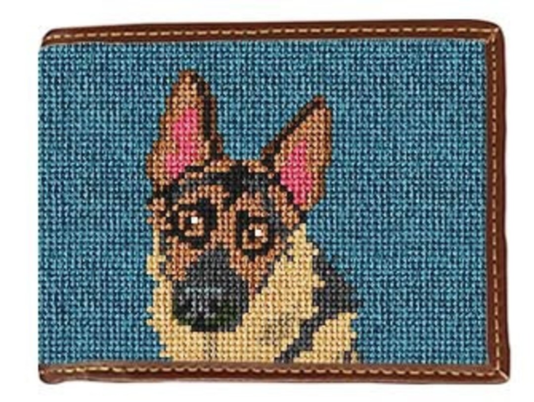 German Shepherd Needlepoint Wallet Finished - Etsy