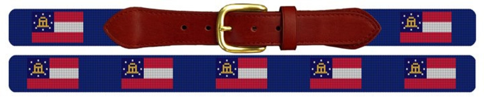 Georgia Flag Finished Needlepoint Belt Finished | Etsy