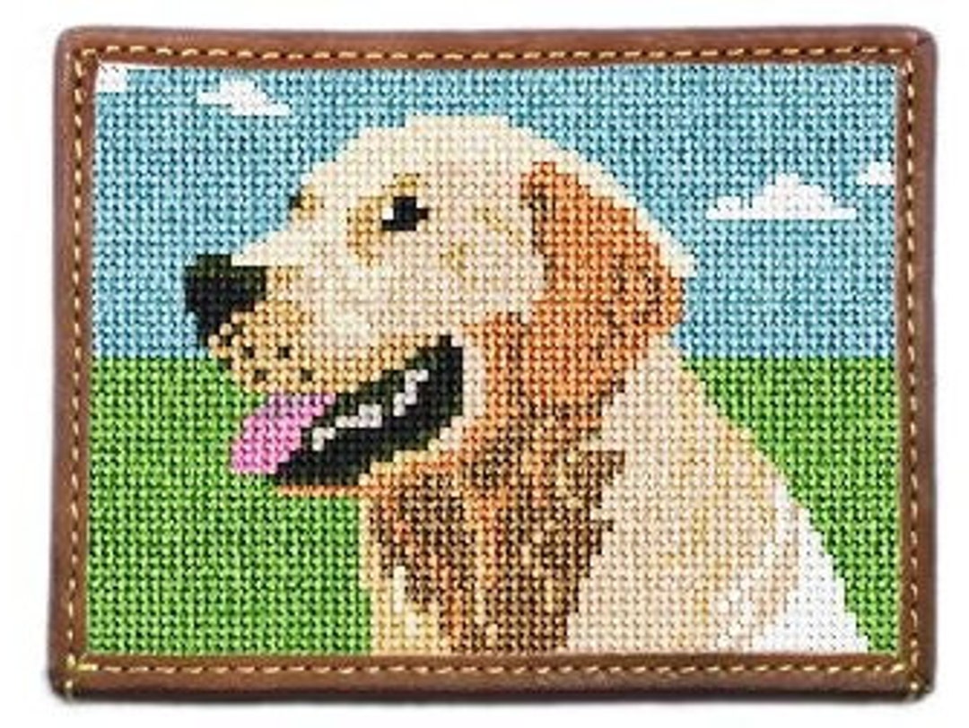 Golden Retriever Portrait Finished Needlepoint Card Wallet - Etsy