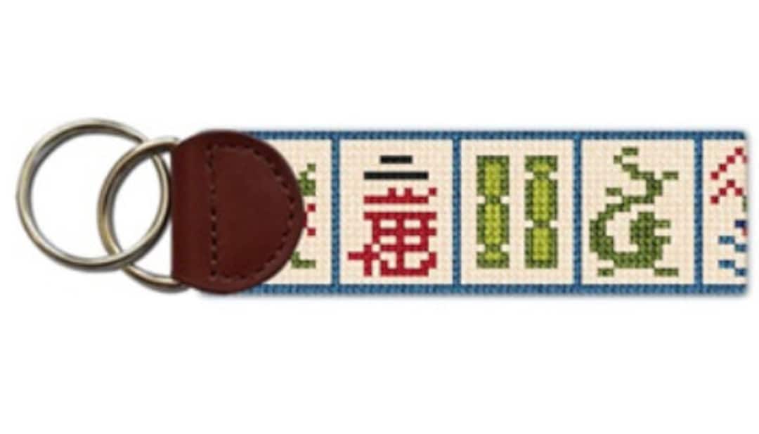 Mahjong Sapphire Finished Needlepoint Key Fob - Etsy