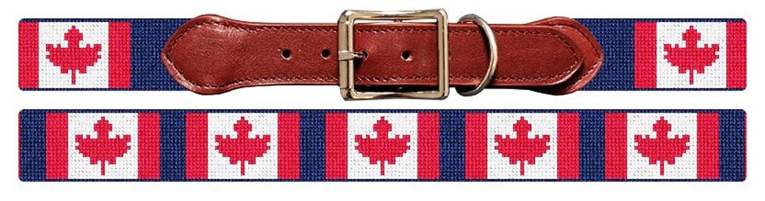 Canadian Flag Finished Needlepoint Dog Collar - Etsy