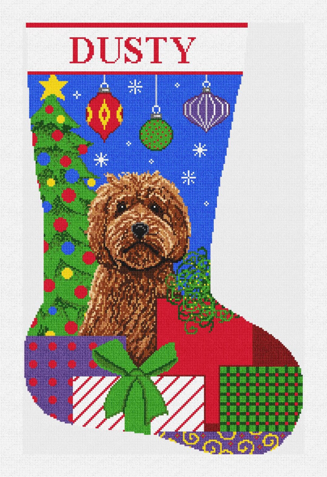 Goldendoodle Christmas Stocking Needlepoint DIY Kit - Etsy