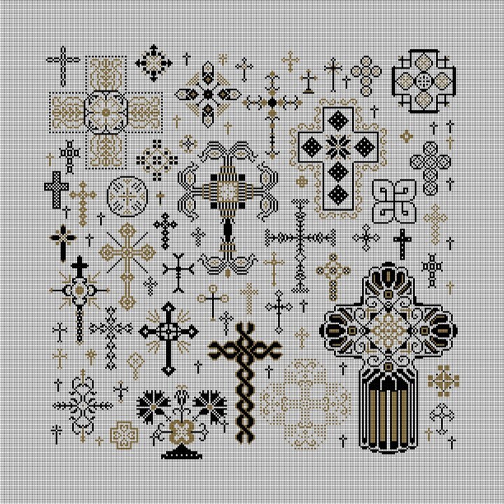 Ornate Crosses DIY Needlepoint Pillow Canvas | Etsy