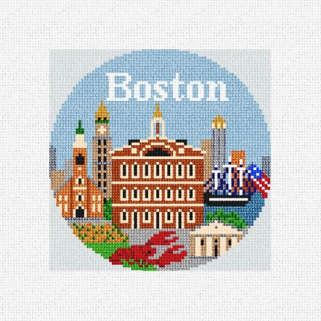 Boston Needlepoint Christmas Ornament DIY Kit - Etsy