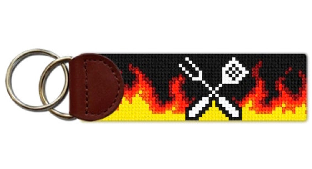 Smoking Hot BBQ Finished Needlepoint Key Fob - Etsy