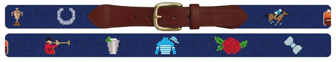 Derby Icons Finished Needlepoint Belt - Etsy