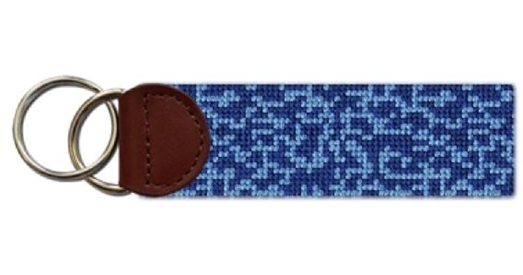 Sapphire Gator Skin Finished Needlepoint Key Fob - Etsy