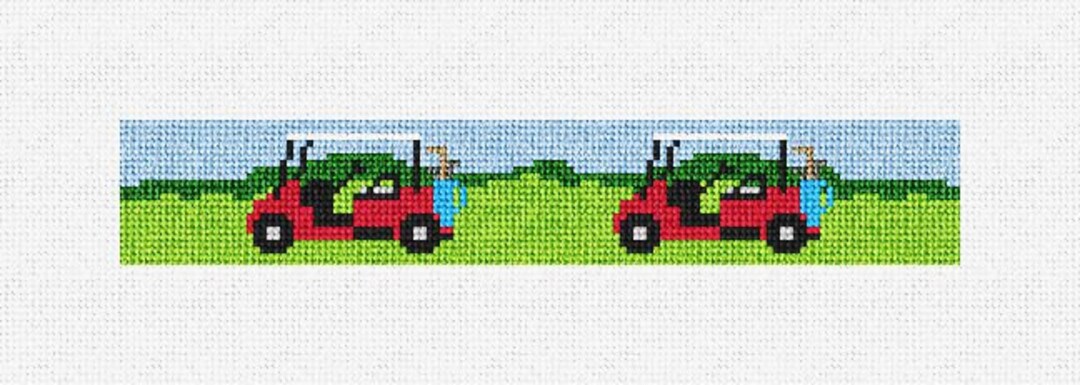 Golf Cart Needlepoint Key Fob DIY Kit - Etsy