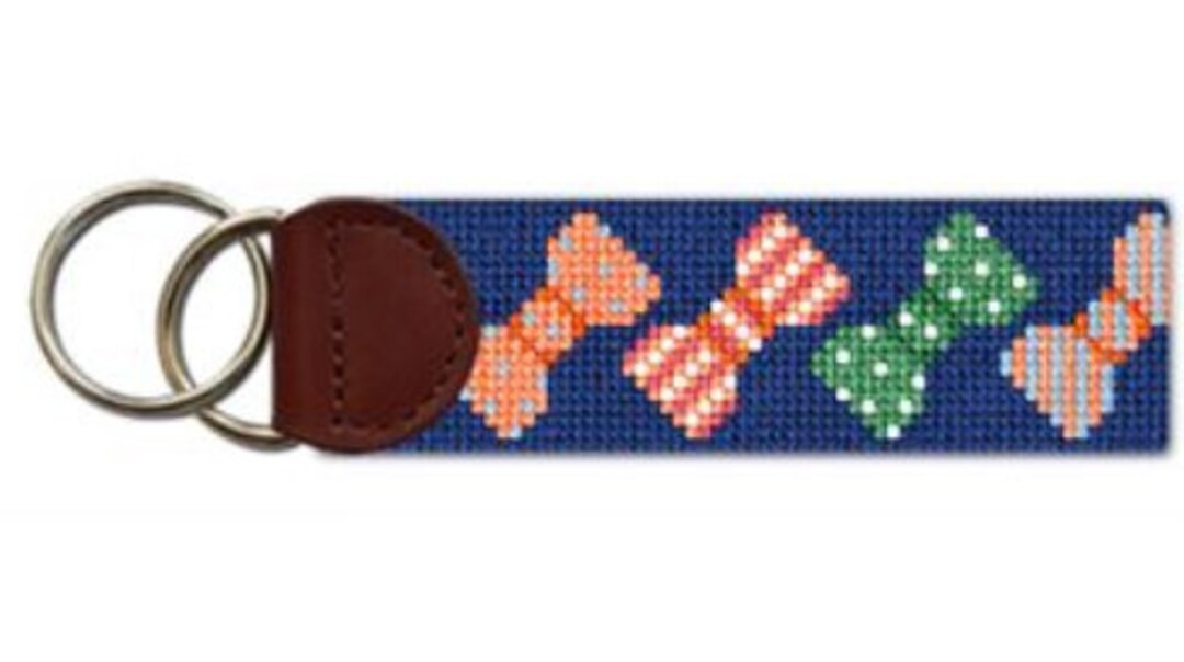 Dapper Bow Ties Finished Needlepoint Key Fob - Etsy