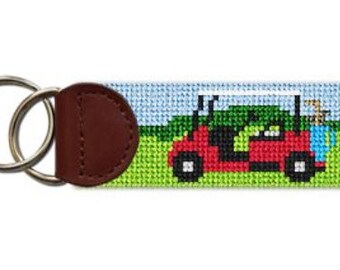 Needlepoint Golf Cart Key Fob - Etsy
