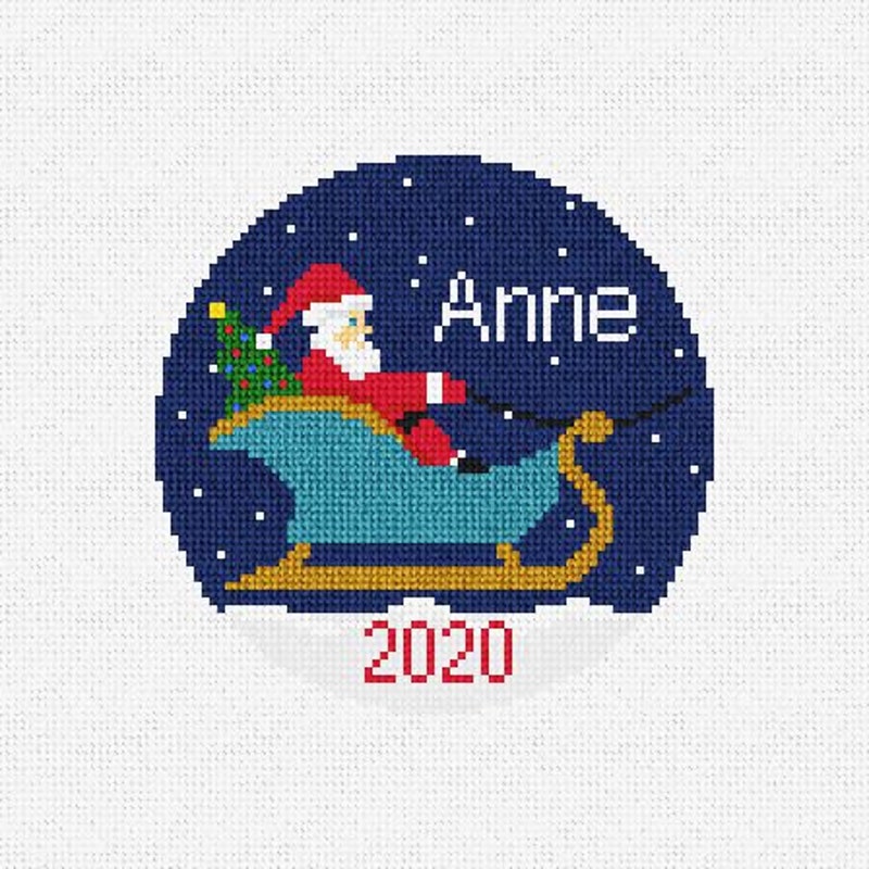 Santa Sleigh Needlepoint - Etsy