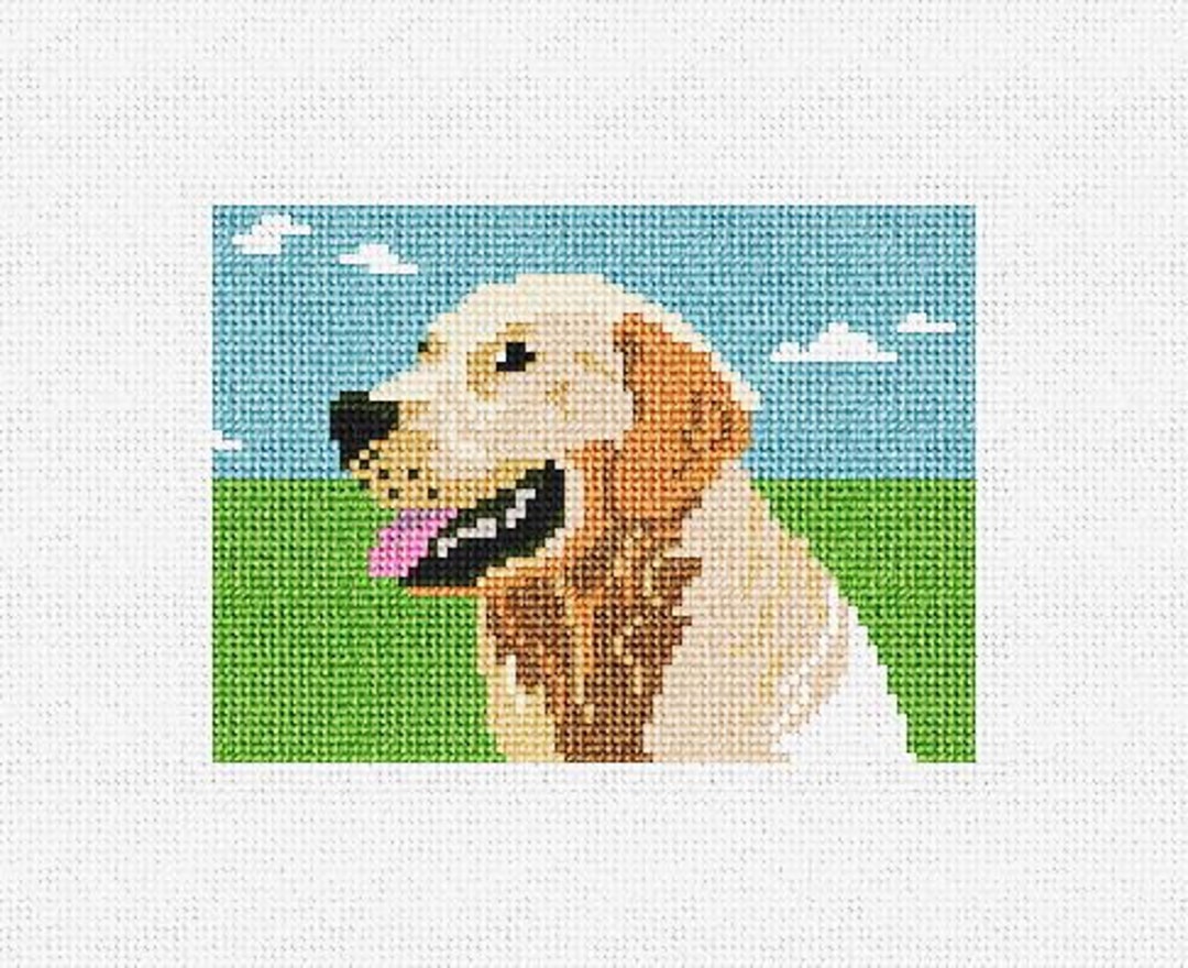 Golden Retriever Portrait Needlepoint Card Wallet DIY Kit - Etsy