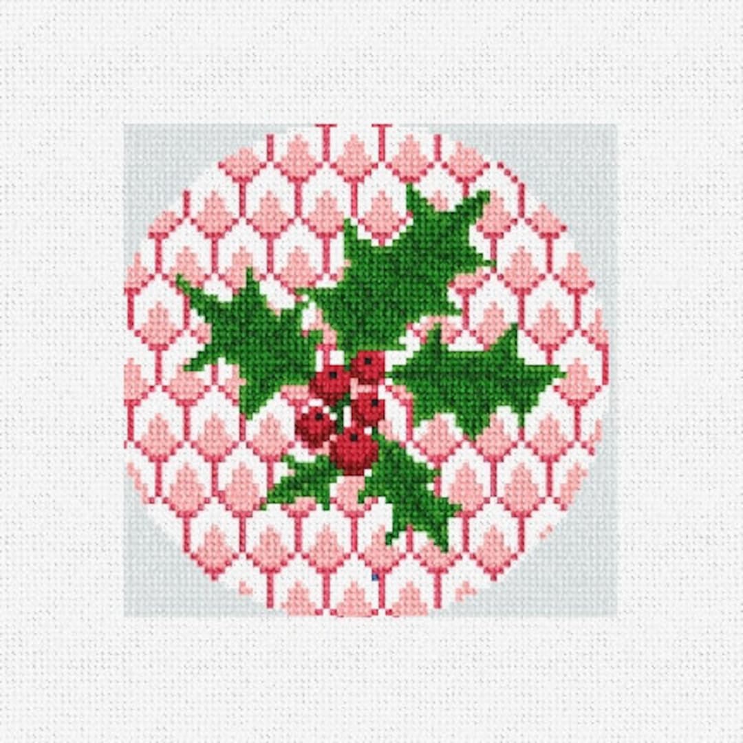 Red Holly DIY Needlepoint Christmas Ornament Kit - Etsy