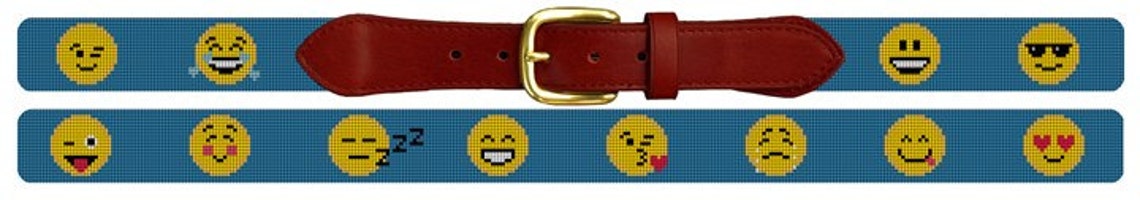 Emojis Needlepoint Belt finished - Etsy