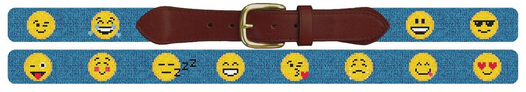 Emojis Needlepoint Belt finished - Etsy