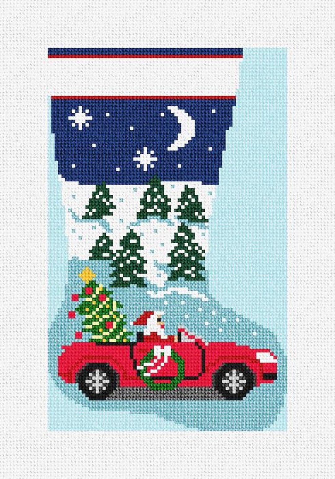 Santa's New Toy Needlepoint Mini Stocking DIY Kit - Etsy