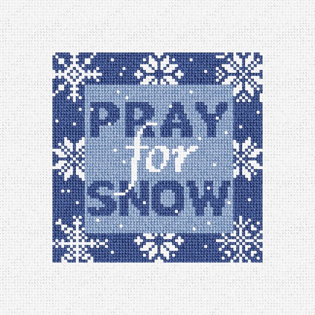 Pray for Snow Needlepoint Christmas Ornament or Coaster DIY Kit - Etsy