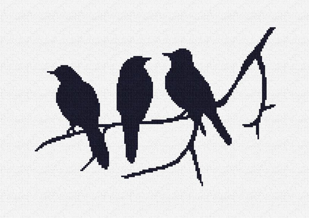 Three Birds Silhouette DIY Needlepoint Kit - Etsy